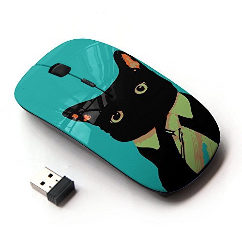 KawaiiMouse [Optische 2.4G draadloze muis] Zwarte Kat Tie Art Style ...