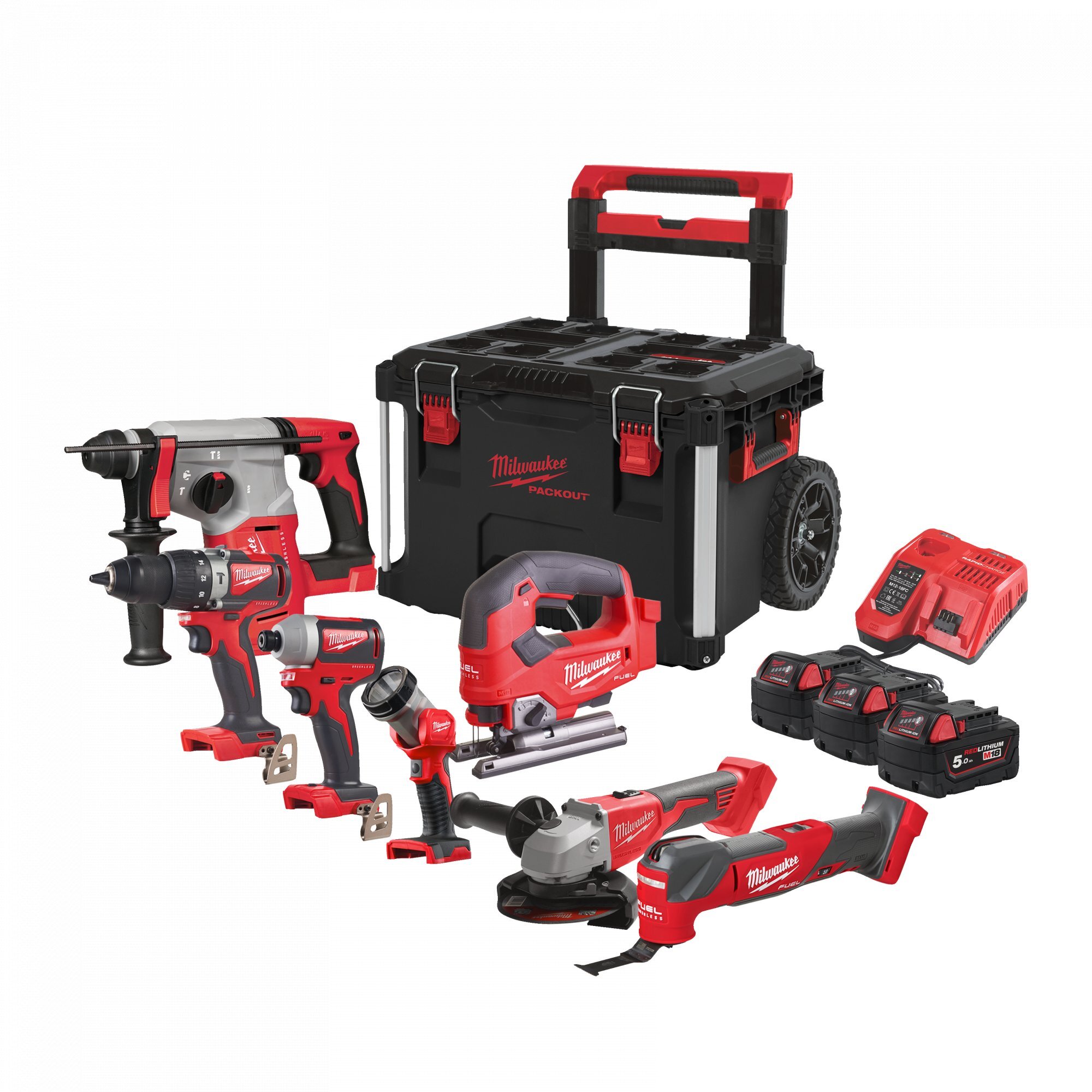 Milwaukee M18 FPP7C-503P Powerpack 7-delige 18V Accu Combiset (3x 5.0Ah ...