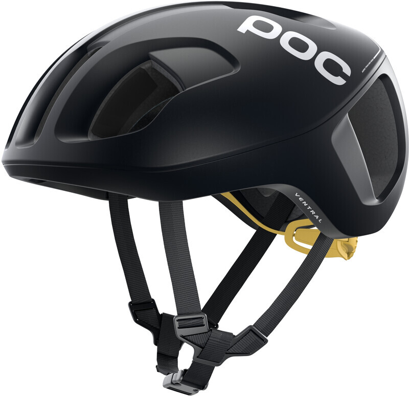POC Ventral Spin Fietshelm, uranium black/sulfur yellow matt | FIETSHELM | Wij helpen je kiezen!