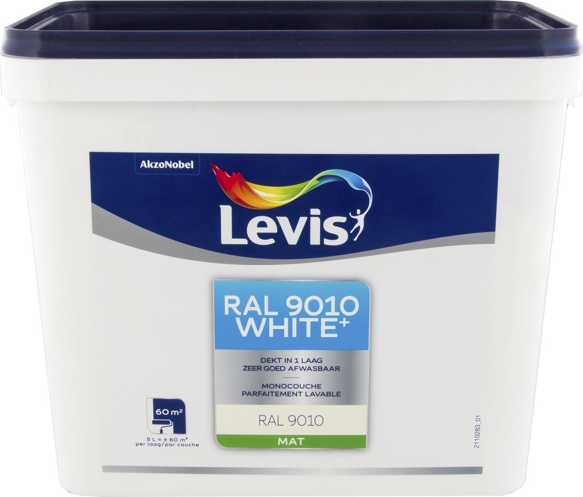 Levi's White+ Muurverf - Mat - Ral 9010 - 5L Verf kopen? | Kieskeurig ...