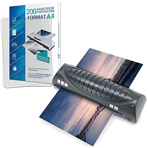 Waytex Lamineerapparaat A4 A5 A6 A7 compact en snel met 200 A4 hoezen ...