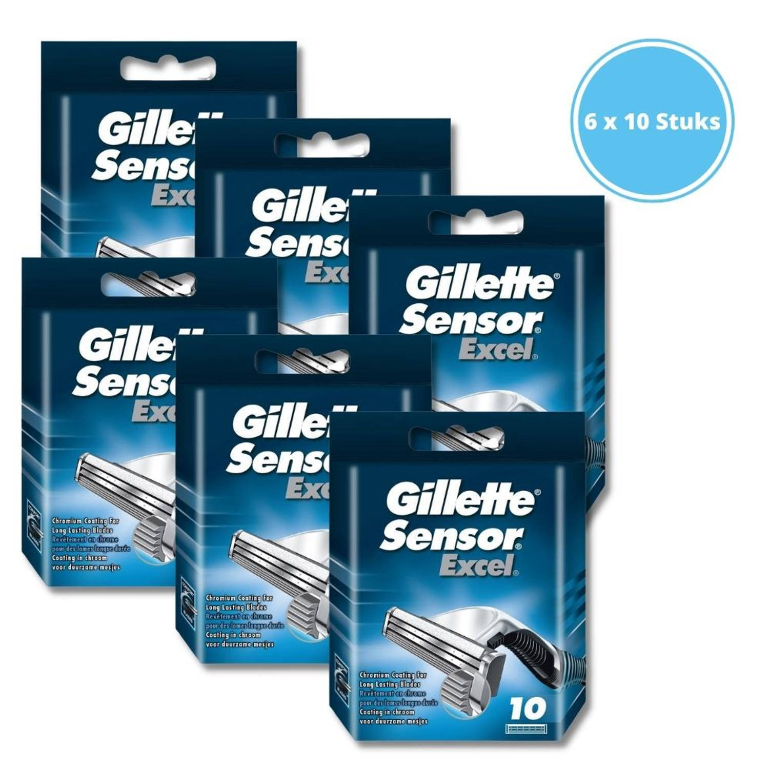 Gillette Sensor Excel Scheermesjes - Mannen - 10 Stuks - 6 stuks ...