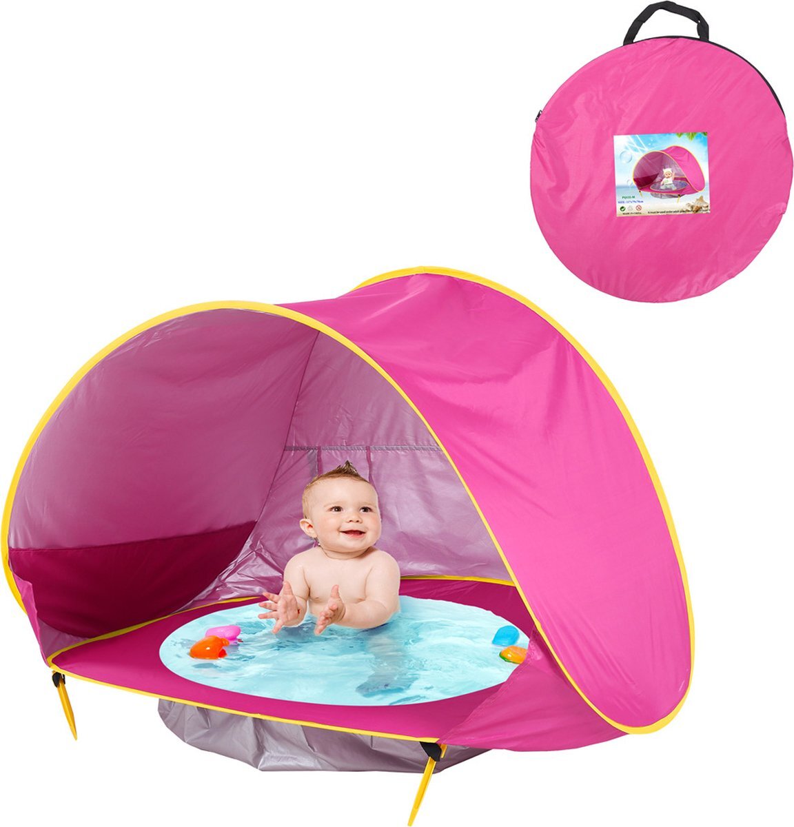 RAMBUX RAMBUX® - Strandtent - Zwembad - Donker Roze - Pop Up Tent - UV ...