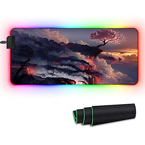 DJFH Ultra-groot formaat RGB Gaming Muismat | 14 Lights-modi | LED ...