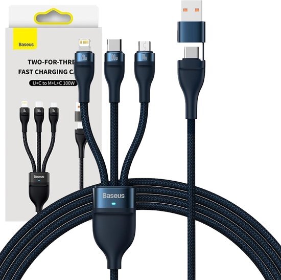BASEUS Universal Flash Series 3-in-1 Fast Charging Data Cable (USB-A to ...