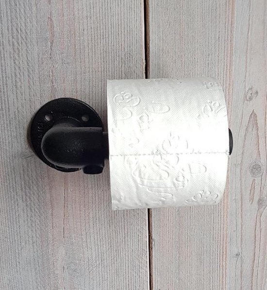 ABsteigerhout Zwart Steigerbuis Toiletrol houder Wc rolhouder Toilet ...