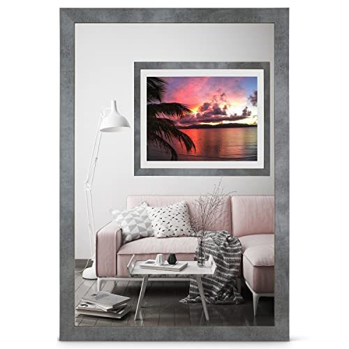 rahmengalerie24 Fotolijst 70x90 cm frame beton hout acrylglas zonder ...