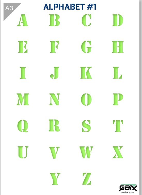 QBIX Letter Sjabloon Alfabet Hoofdletters - Kunststof Stencil - A3 42 x ...