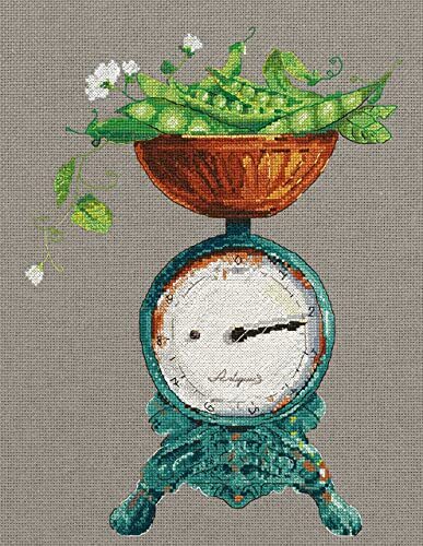 Panna Borduurpakket Levende geschiedenis. Keukenweegschaal RE-7161 - Kruissteek - Borduren voor ...