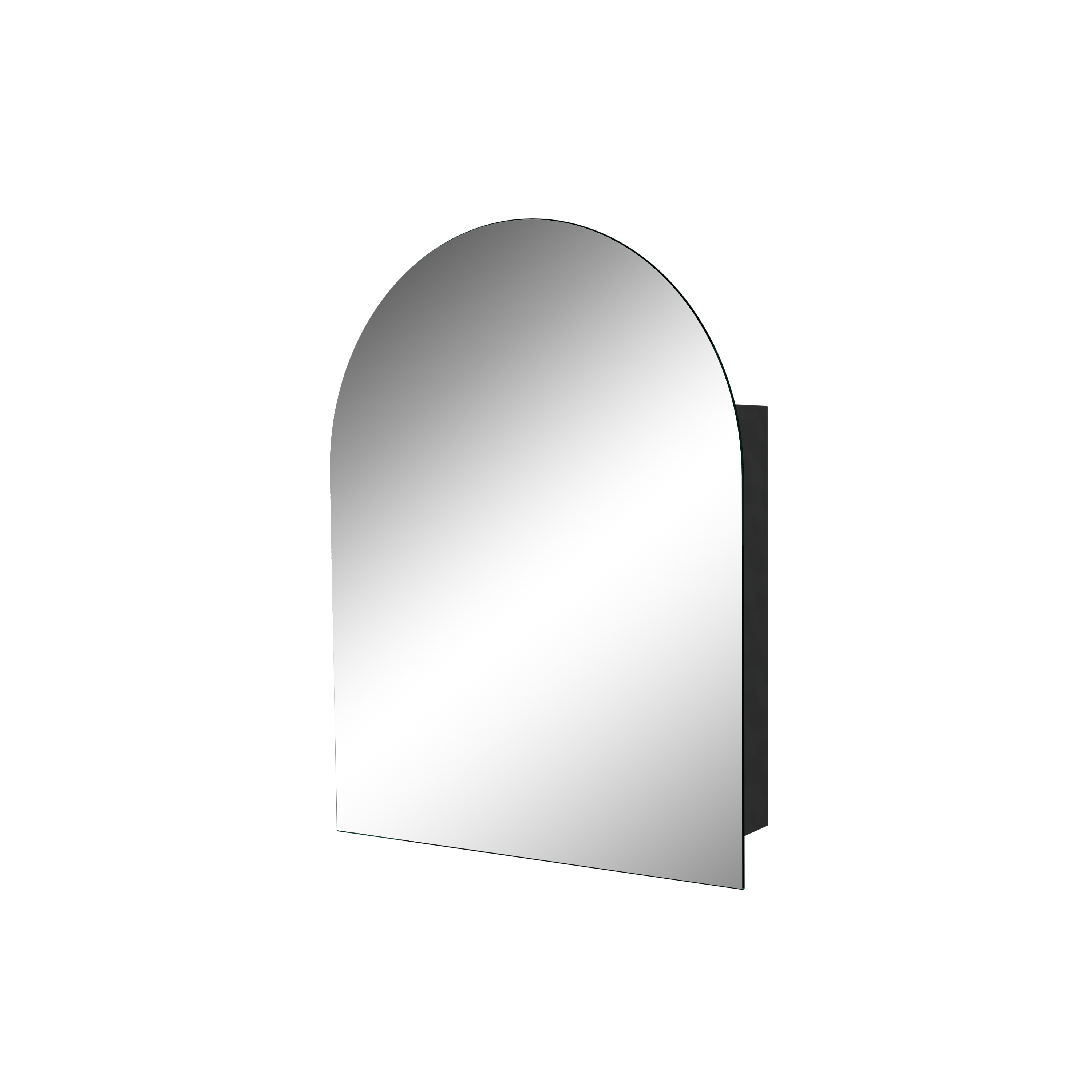 Storke rondboog spiegelkast 55 x 70 cm mat zwart | BADKAMERSPIEGEL ...