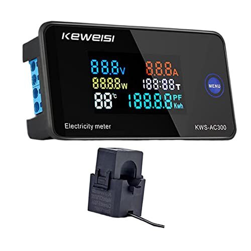 WANGCL LCD Digitale Energiemeters AC300-100A Energiemonitor Slimme ...