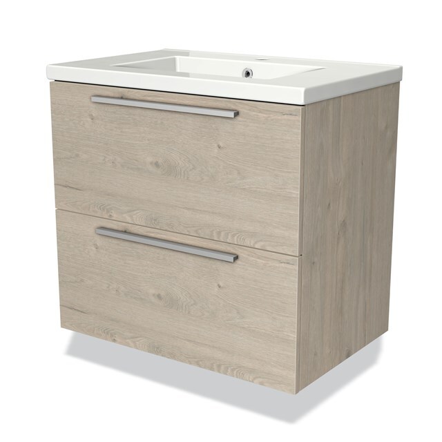 Maxaro Badkamermeubel 70cm Modulo Lichtgrijs Eiken 2 Lades Vlak ...