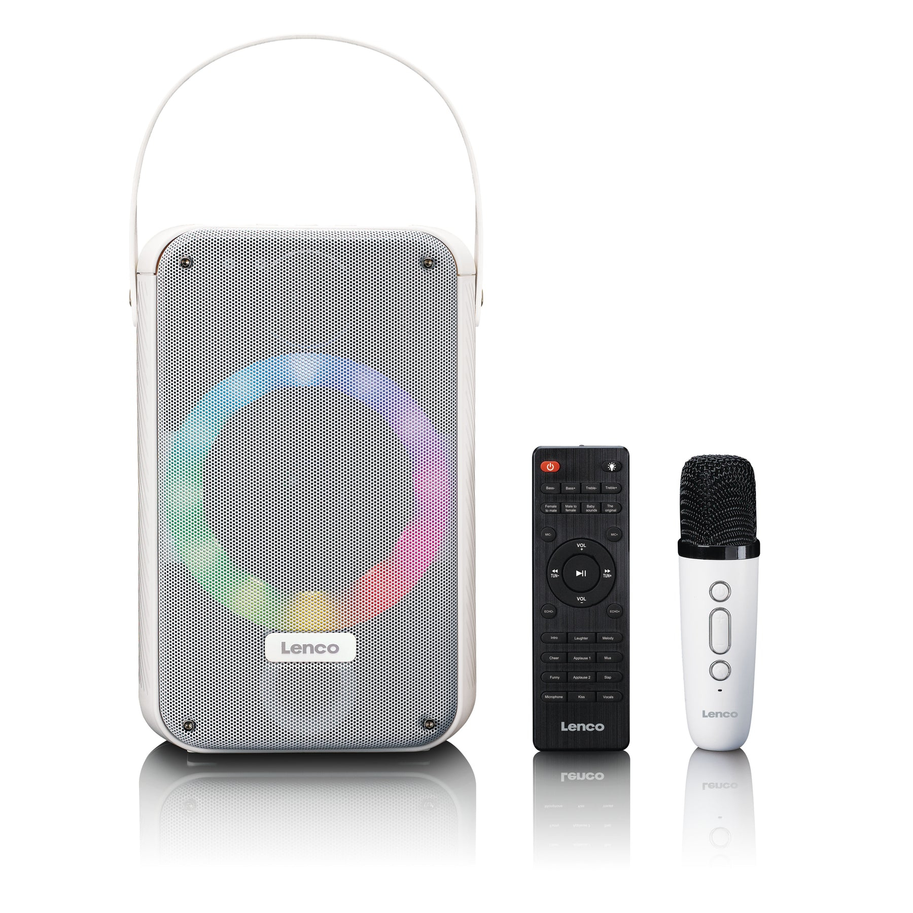 Lenco BTC-060WH Bluetooth Speaker - 20W - White - Karaoke with Mic ...