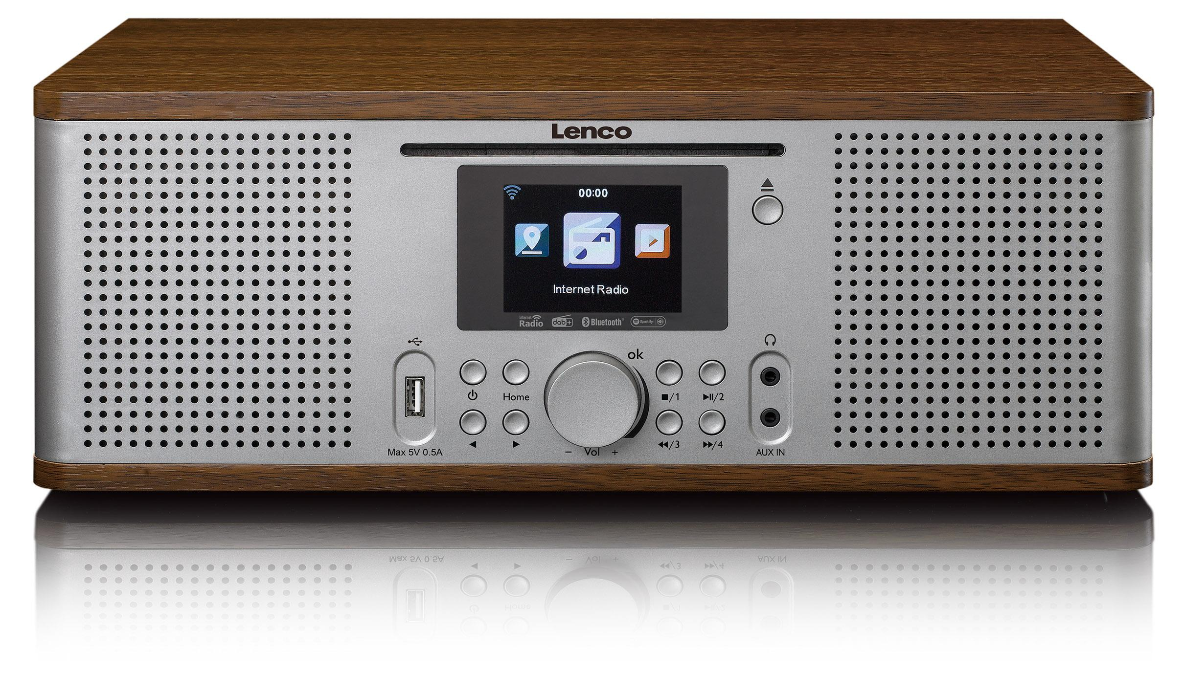 Lenco DIR-270WD - Internet Radio - DAB+ - MP3 Player - Silver, Wood ...