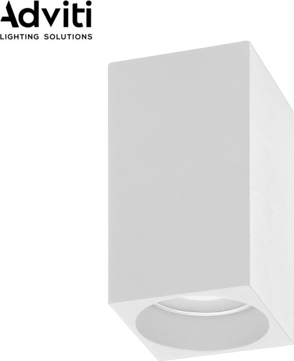 Adviti BARBRA Vierkante opbouwspot - Downlight - Wit - GU10 - Aluminium ...