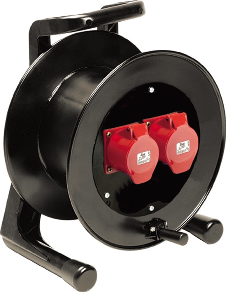 Connectra Kabelhaspel GT38 32A-400V 2 contactdozen CEE 5P-32A 25m H07RN-F 5G4,0 - 47.054.25 ...