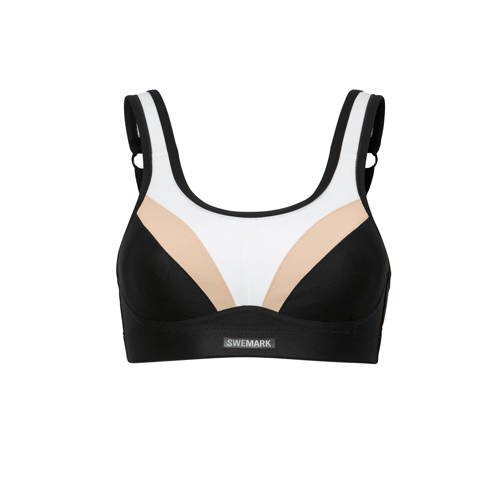 Swegmark of Sweden sportbh Sporty Level 4 zwart/wit/beige Fashion kopen ...