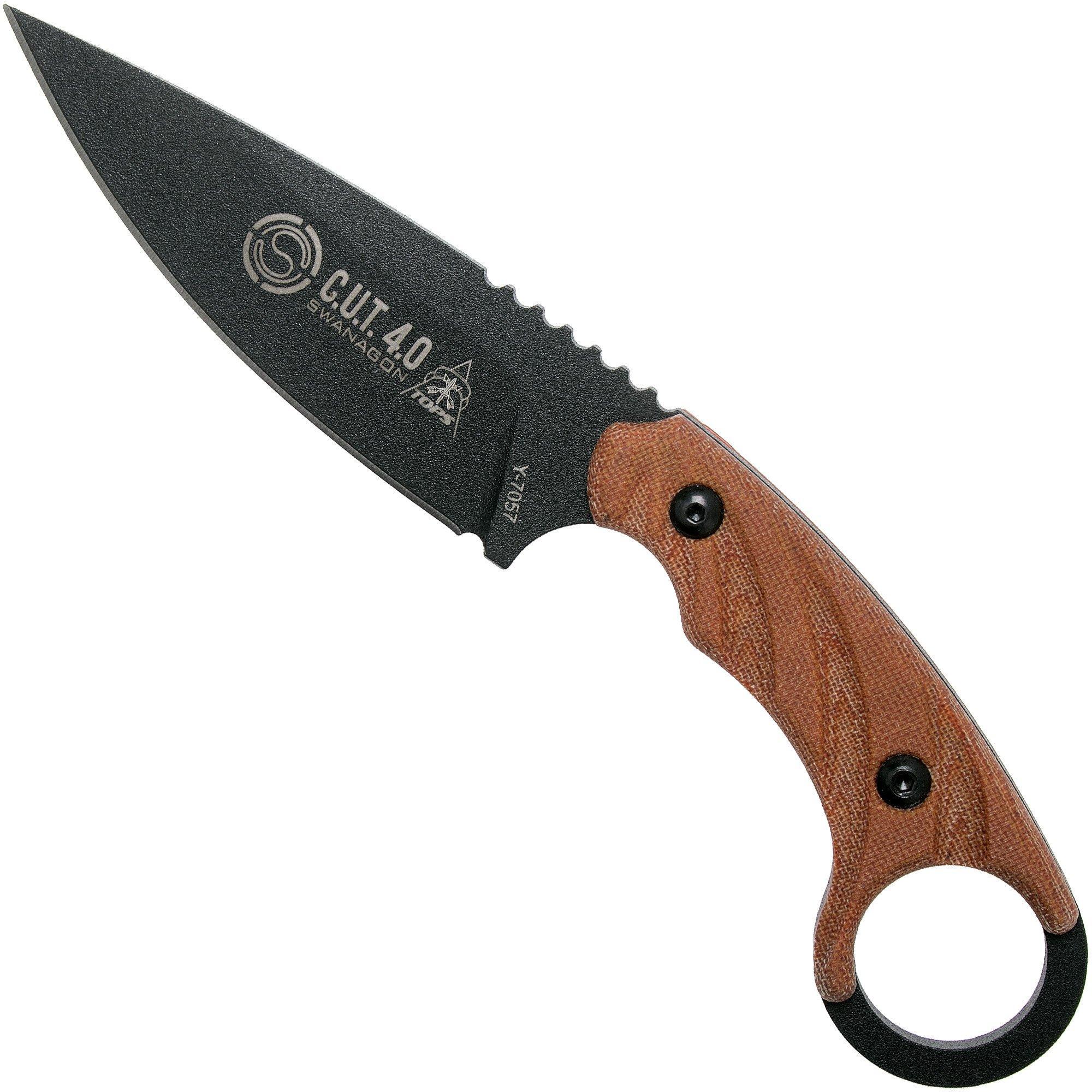 TOPS Knives TOPS CUT 4.0 Combat Utility Tool CUT-40 vaststaand mes ...
