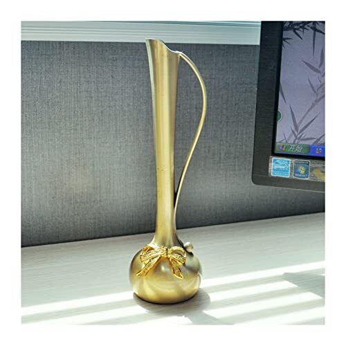 SERUMY Bloemenvaas Europese retro pauw vaas metalen legering goud/brons ...