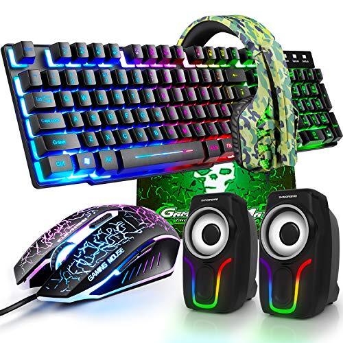 Lexon tech UK Layout 5-in-1 Bedrade Gaming Toetsenbord Muissets ...