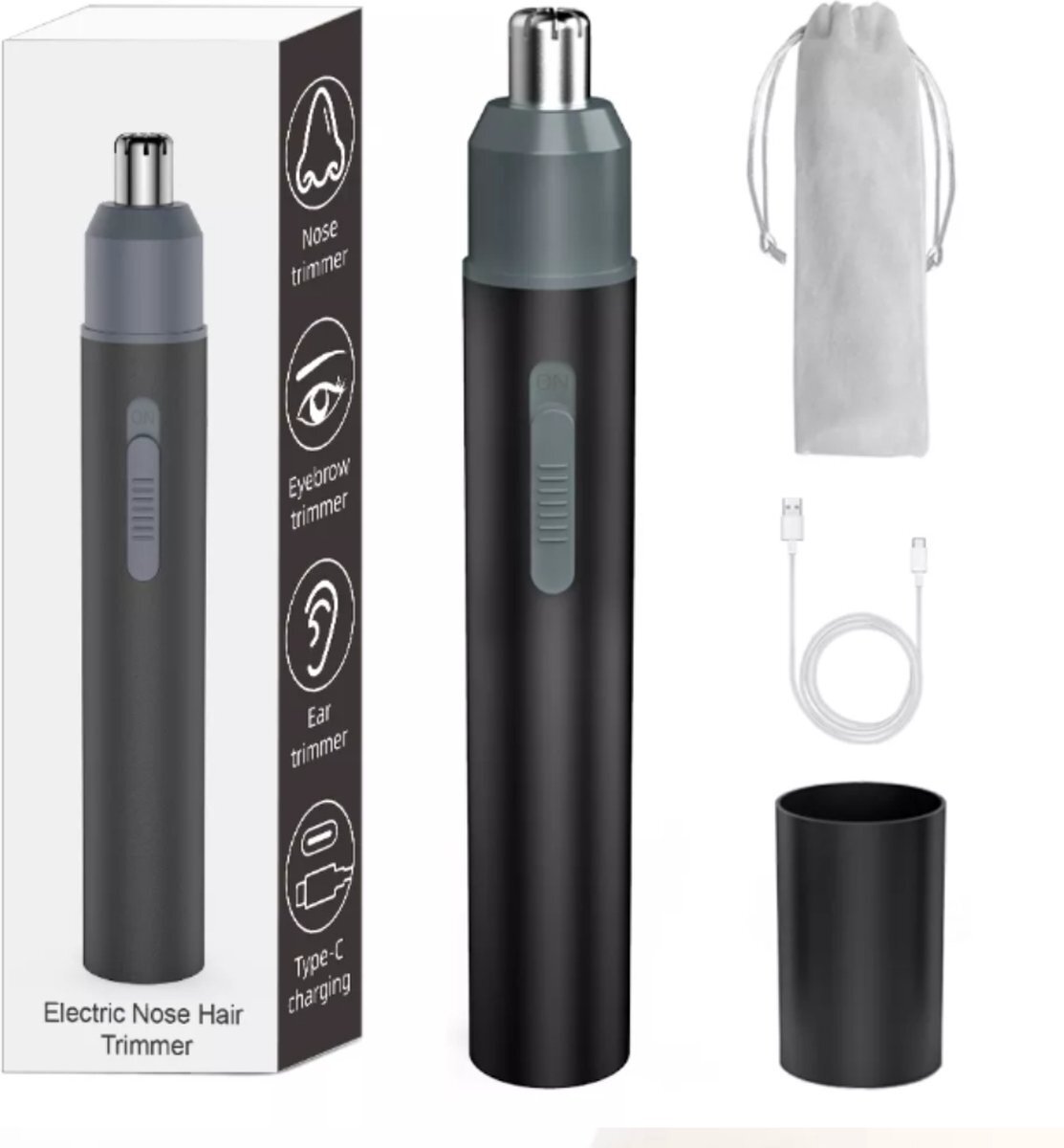 amazinggoods Neustrimmer 2 in 1 – Oplaadbaar – Dubbelzijdig mes – Oor ...