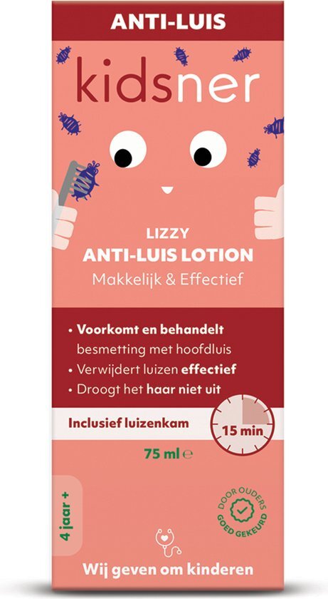 Kidsner Lizzy Anti-Luis Lotion - Behandelt Hoofdluis binnen 15 minuten ...