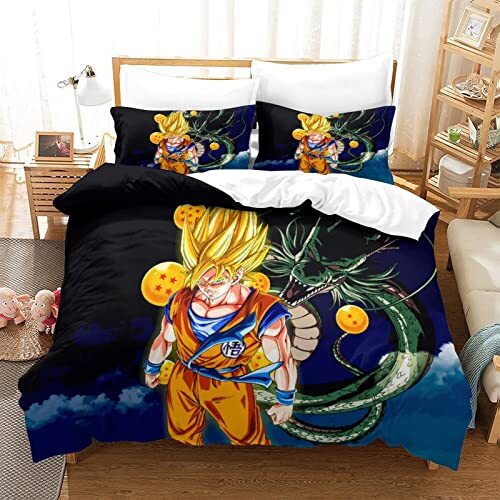 DYPHOR Dragon Bol 2 stuks eenpersoons dekbedovertrekset, Goko Dragon ...