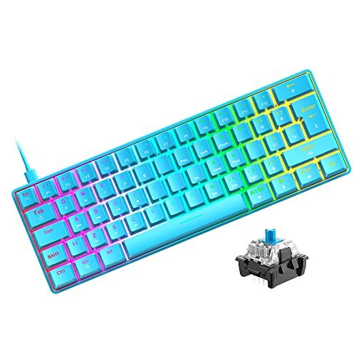 FELiCON Mini 60% RGB Gaming Toetsenbord, Blue Switch Mechanische ...