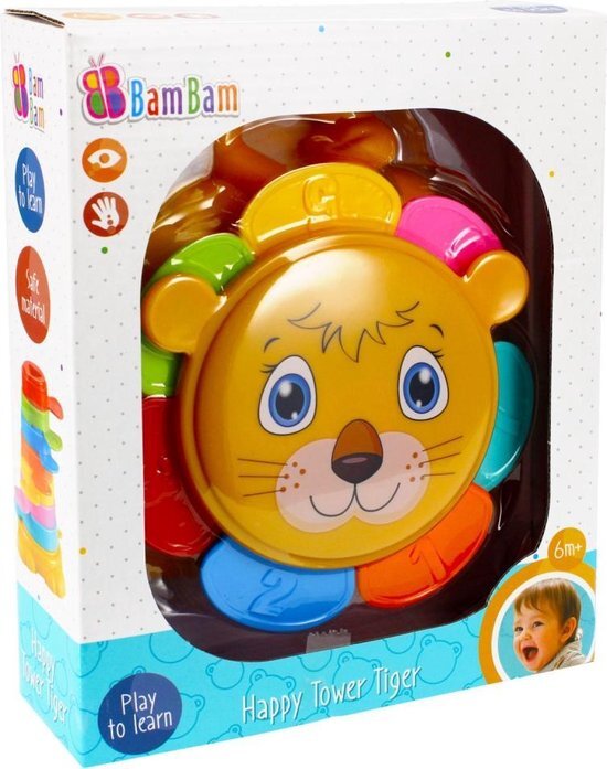 Bam Bam Happy Tower Tiger Stacking Cups - 10 Pieces - 6+ Months | BOUW ...