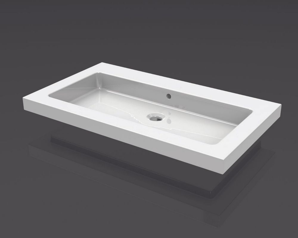 Wiesbaden Meubelwastafel Rechthoek 60 x 46 x 5 cm Keramiek Glans Wit ...