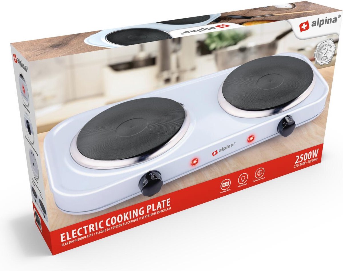 Alpina Elektrische Kookplaat – 2500 Watt kookplaat kopen? | Kieskeurig.nl