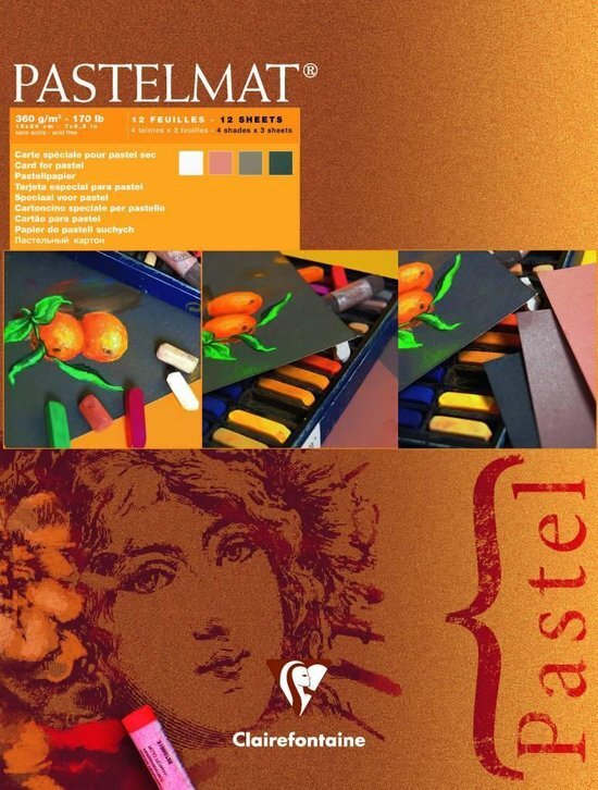 Clairefontaine Pastelmat Pastel Card Pad No.2 - 18 x 24cm - 360gsm - 12 ...
