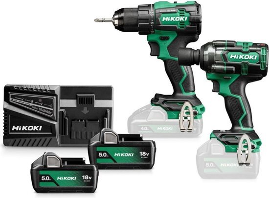 Hikoki KC18DEWKZ 18 V Comboset met DS18DE + WR18DH 2x BSL1850MA + lader in HSCIII - 18 Volt ...