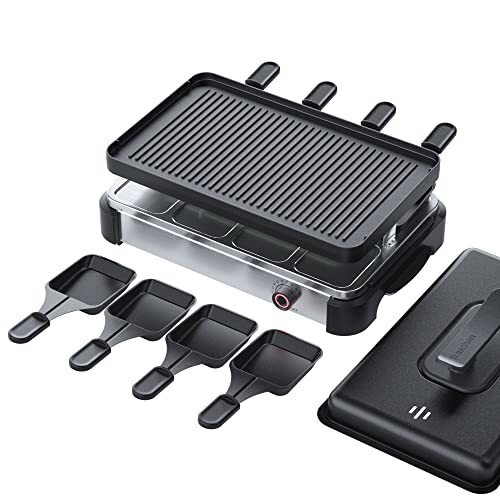 Muchen Raclette Grill 8 personen tafelgrill 1200W met deksel met ...