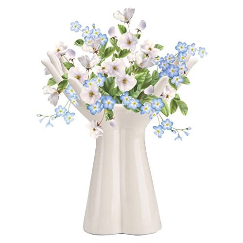LIBOOI Keramische vaas, Hand Holding Shaped Flower Vaas Woonkamer Decor ...