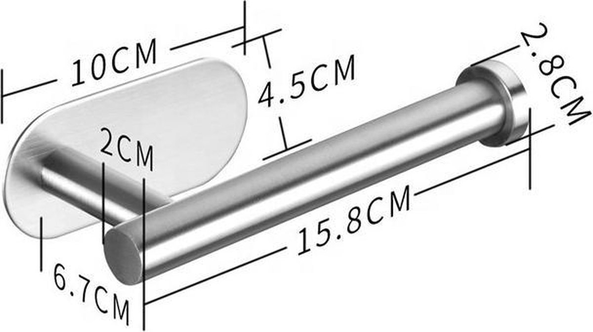 Heppie Sanitair WC Rolhouder Zonder Boren - RVS Toilet papier rolhouder ...