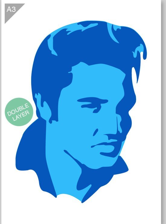 QBIX Elvis Presley sjabloon - 2 lagen kunststof A3 stencil ...