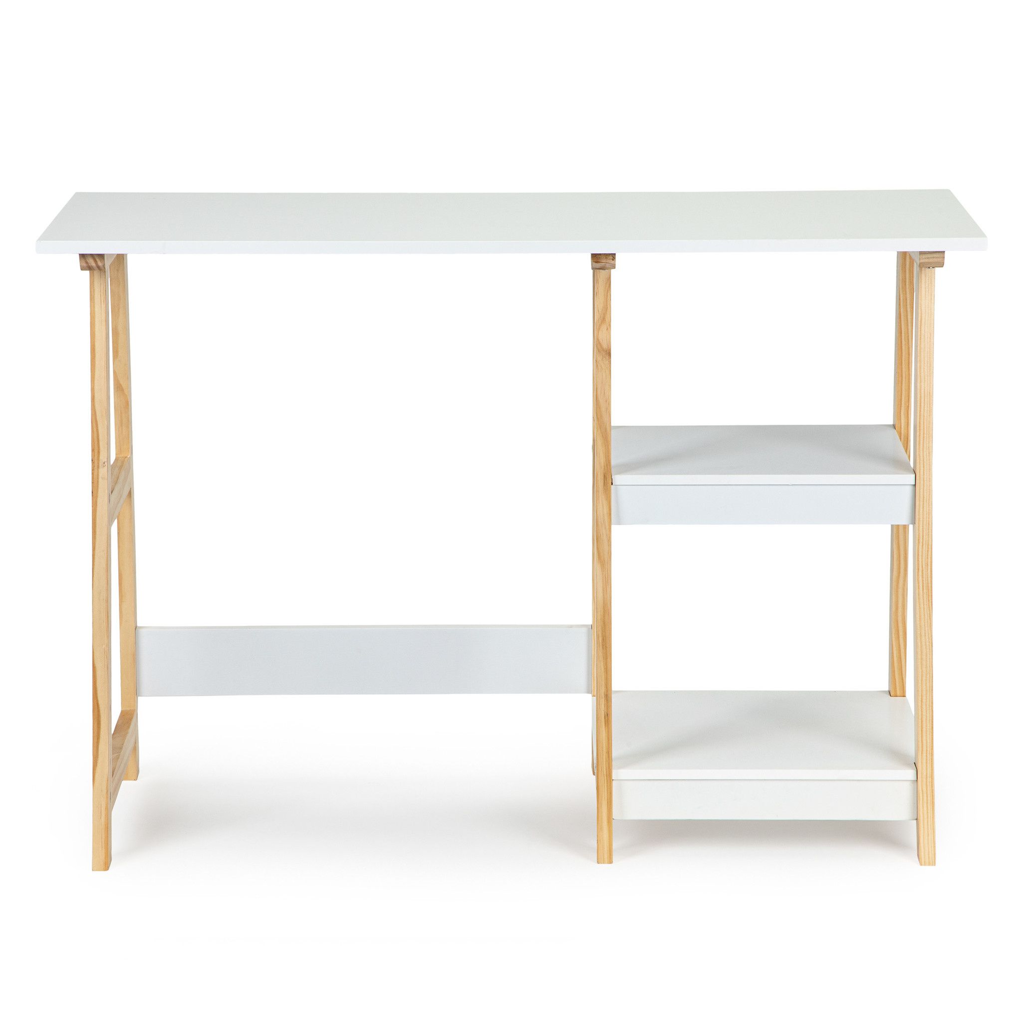 Viking Choice Bureau met kast - wit - 110 x 40 x 76 cm - 3-laags Bureau ...
