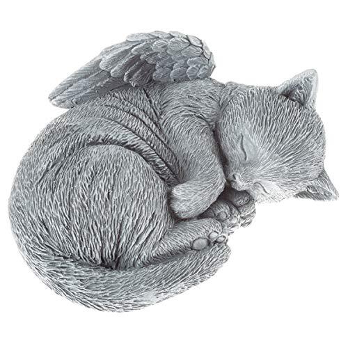 Pure Garden Sculptuur Pet Memorial Standbeeld, Slapende Engel Kat ...