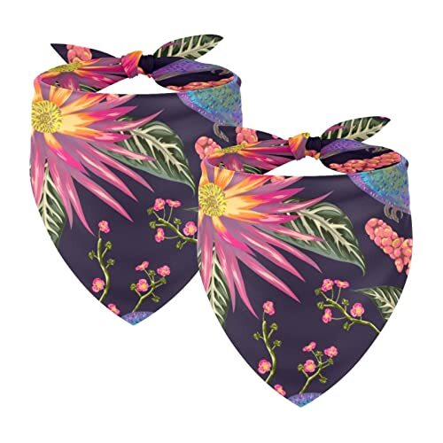 MIKAMAN Kolibrie Tropische Rode Bloemen Grote Hond Bandana's Jongen en ...
