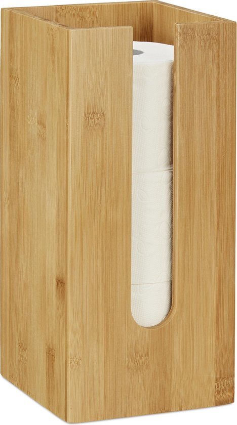 Relaxdays reserverolhouder staand - toiletrolhouder bamboe - wc ...