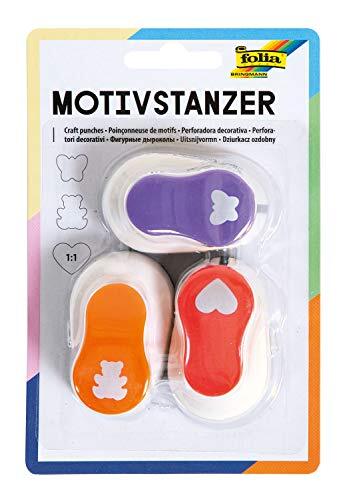 Folia 7019 - motiefpons, motief pons, set van 3, hart, vlinder en beer ...