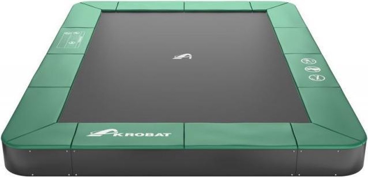 Akrobat Orbit Flat to the Ground Trampoline - 305 x 183 cm - Groen ...