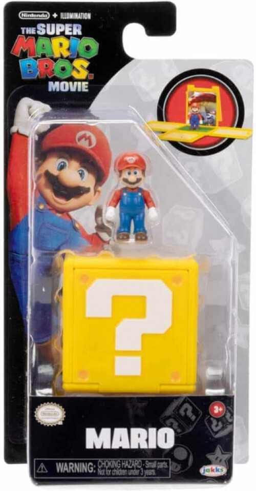Jakks Pacific super mario movie question block mini figure - mario ...