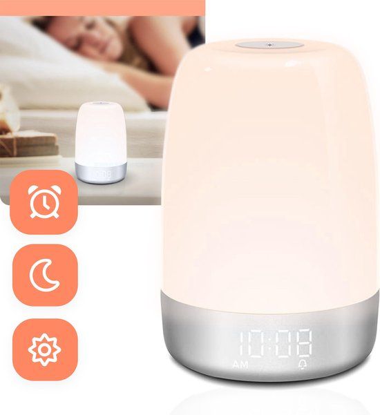 Wake Up Light - 5 LED Colors - Nature Sounds - White - Night Light ...