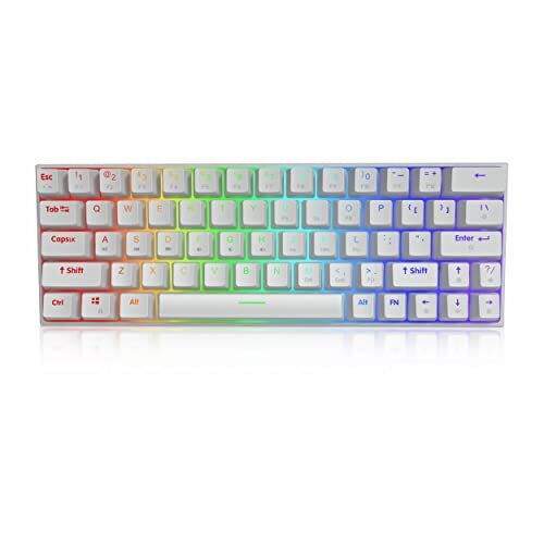 Ractous RTK63P 60% Mechanisch Gaming Toetsenbord RGB Backlit PBT ...