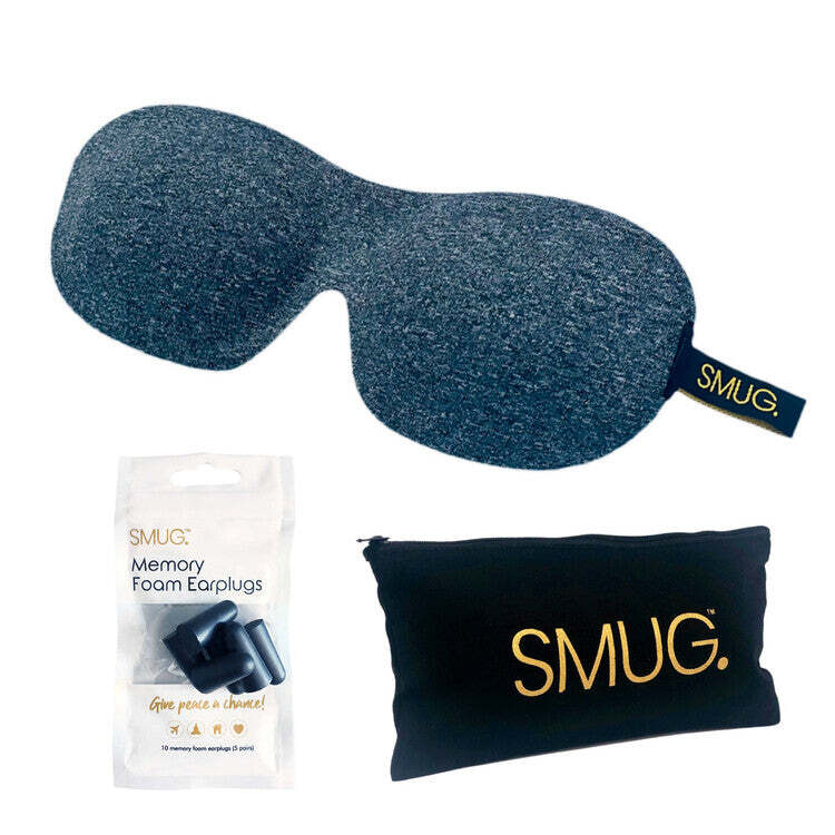 SMUG. SMUG 3D Slaapmasker met Zwarte Oordopjes en Opbergzakje - Dark ...