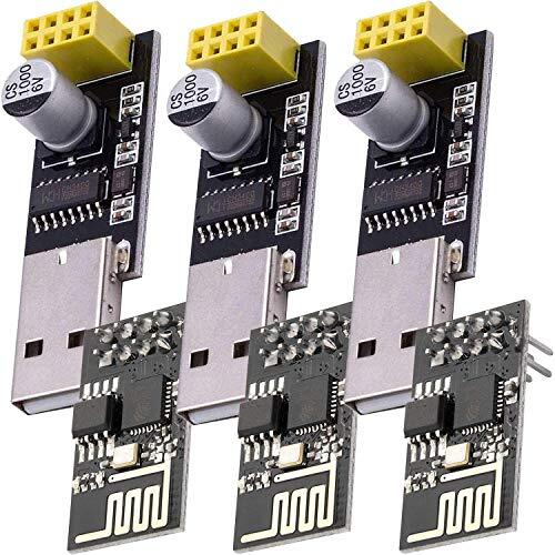 AZ Delivery 3 x ESP8266 ESP-01 met USB-Adapter Wlan WiFi-Module ...