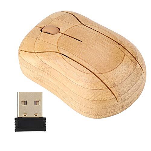 mumisuto Draadloze muis, 2,4 GHz Bamboo Wireless Optical Mouse hout met ...