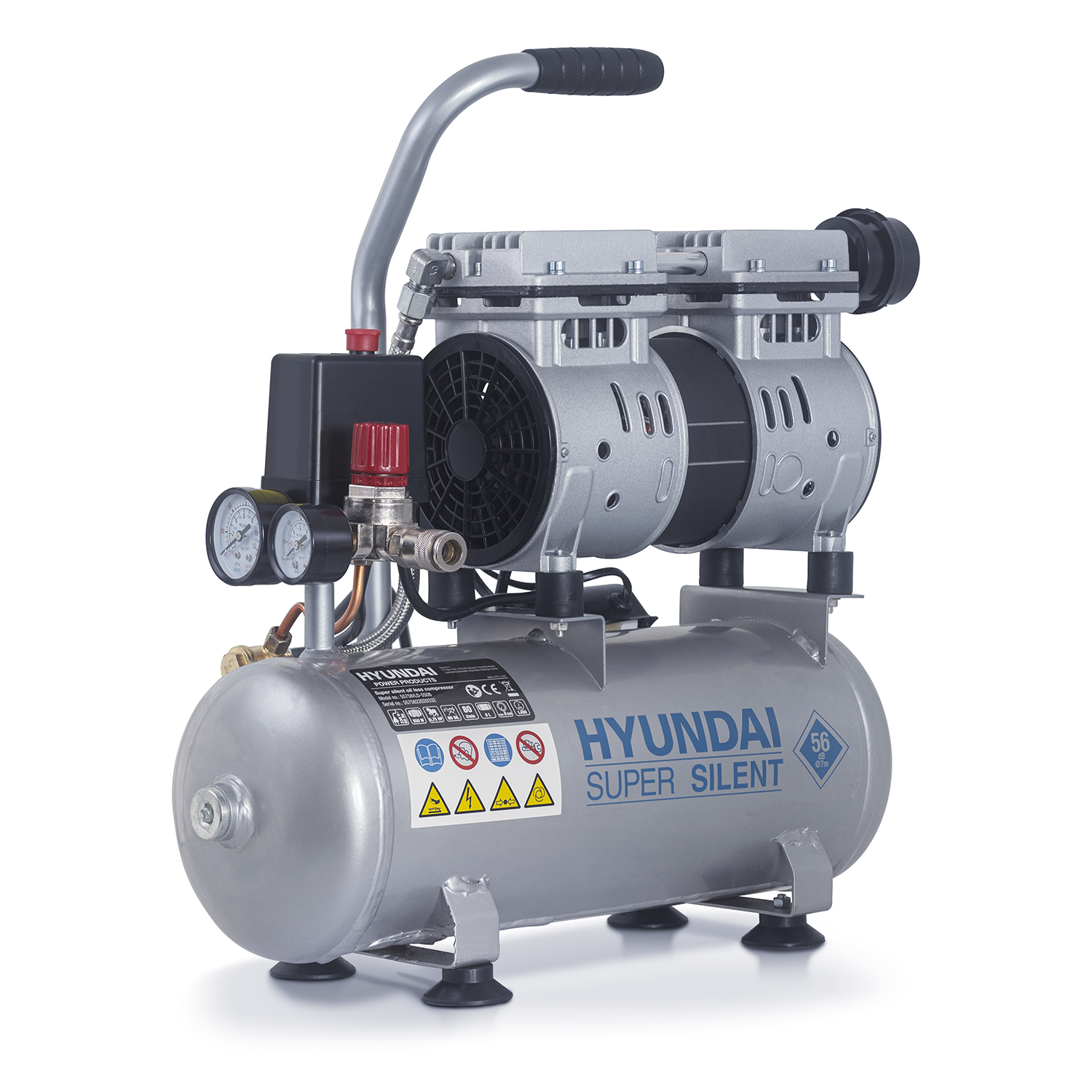 Hyundai 55758 Compressor - olievrij - 230V - 8L Compressor kopen ...